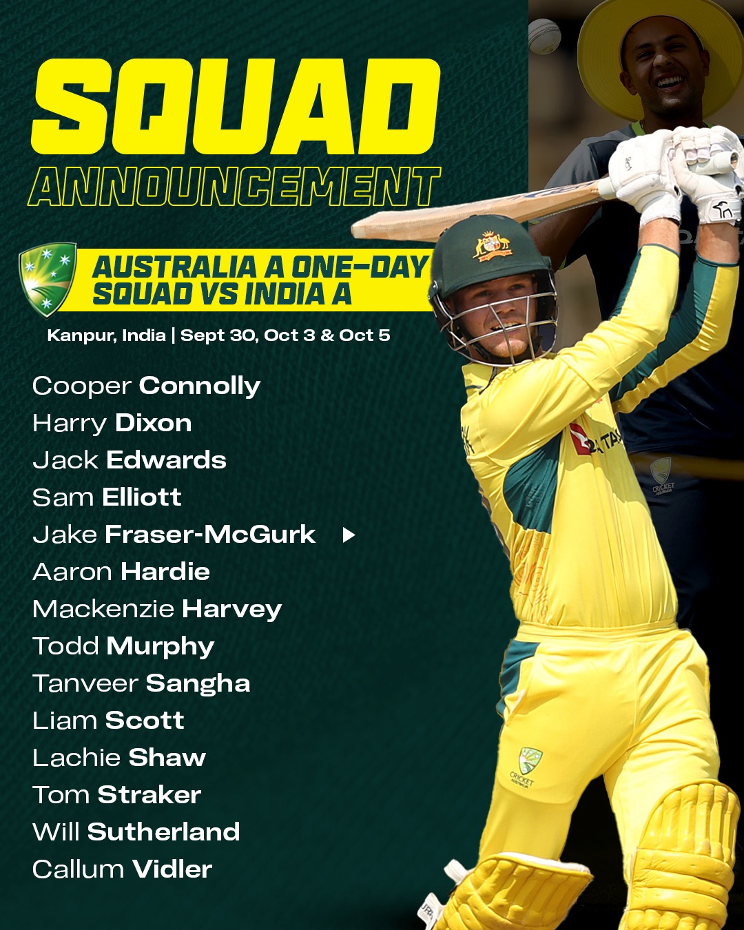 Australia A Squad announced for India Tour - The Indian Sun